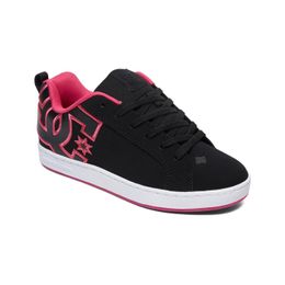 Sneaker DC Shoes "Court Graffik", Damen, Gr. 9(40,5), pink (schwarz, pink stencil), Obermaterial:55, 91% Leder, 38, 75% Synthetik, 5, 34% Microfaser;, Schuhe Sneaker, Topseller