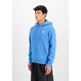 Hoodie Alpha Industries "Basic Hoodie SL", Herren, Gr. M, blau (mediteranian blau), Obermaterial: 80% Baumwolle, 20% Polyester, regular fit, Sweatshirts Hoodie