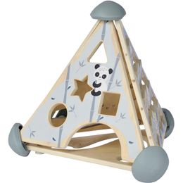 Steckspielzeug Eichhorn "Spielcenter Pyramide", beige (natur), Steckspielzeug, BabyB:33cm H:38cm T:33cm, Holz, Kunststoff, Sperrholz, Steckspielzeug, B:33cm H:38cm T:33cm