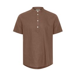 Kurzarmshirt 11 Project "Kurzarmhemd PROcho", Herren, Gr. XL, braun (shitake), Obermaterial: 58% Leinen LI. 42% Viskose CV., Hemden Kurzarmshirt