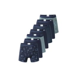 Boxershorts Schiesser "Boxershort 7PACK Boys Single Jersey Slips 7er Pack", Jungen, Gr. 116, bunt (dunkelblau, gr&uuml;n), Obermaterial: 95% Baumwolle CO. 5% Elasthan EL., Unterhosen Boxershorts