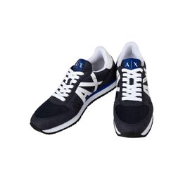 Sneaker Armani Exchange "Sneaker", Herren, Gr. 45, blau (marine), Obermaterial: 80% Textilmaterial TEXMAT. 20% Kunstleder synt.leather. Futter: 100% Textilmaterial TEXMAT. 100% Gummi rubber., Schuhe Sneaker