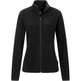 Fleecejacke DEPROC Active "DECORAH WOMEN", Damen, Gr. 46 (L), schwarz, 100% Polyester, tailliert, gerader Abschluss, Jacken Fleecejacke, weiche Fleecejacke in traditioneller Optik
