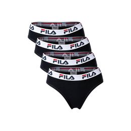 Slip Fila "Slip 4er Pack", Damen, Gr. L, schwarz, Obermaterial: 95% Baumwolle CO. 5% Elasthan EL., Unterhosen Slip