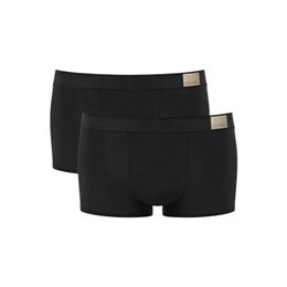 Boxershorts Sloggi "Boxershort GO Natural Hipster C2P 2er Pack", Herren, Gr. M, schwarz, Obermaterial: 95% Baumwolle CO. 5% Elasthan EL., Unterhosen Boxershorts