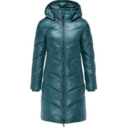 Wintermantel Ragwear "Wintermantel Rebelka Shiny YOUMODO", Damen, Gr. L, gr&uuml;n (ocean gr&uuml;n), Obermaterial: 100% Polyester PES. Obermaterial: Futter: 100% Polyester PES. 100% Polyester PES., M&auml;ntel Wintermantel
