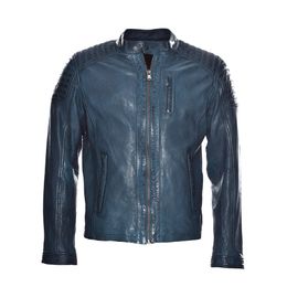 Bikerjacke JCC "Lederjacke 31020346", Herren, Gr. 56, blau (sea port), Obermaterial: 100% Lammnappaleder LANA. Futter: 100% Baumwolle CO., Jacken Bikerjacke