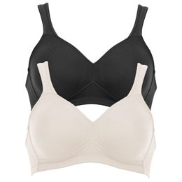 B&uuml;gelloser BH Anita "BH ohne B&uuml;gel Twin", Damen, Gr. 85, Cup B, bunt (champagner schwarz), Obermaterial: 70% Polyamid PA. 30% Elasthan EL., BHs B&uuml;gelloser BH