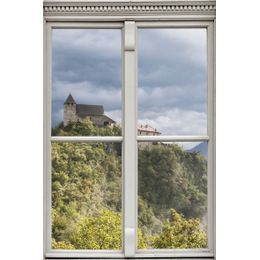 Wandsticker queence "Schloss", gr&uuml;n, B:40cm H:60cm T:0,1cm, Wandtattoos, Wandsticker, Wandsticker, Wandbild, selbstklebend, 3D, Fenster