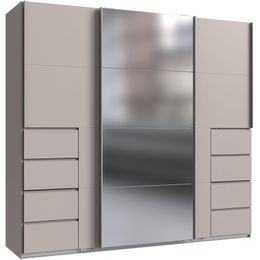 Schwebet&uuml;renschrank wimex "Bali in den Breiten 225cm & 270cm, Kleiderschrank mit Spiegel", kaschmir, spiegel, griffe kaschmir, B:225cm H:208cm T:64cm, Holzwerkstoff, Schr&auml;nke, Schwebet&uuml;renschrank, Schrank mit 3 T&uuml;ren, Farbe: Kaschmir