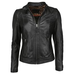 Lederjacke Mustang "Lederjacke 31019267", Damen, Gr. XXL, schwarz, Obermaterial: 100% Lammleder LEL. Futter: 100% Baumwolle CO., Jacken Lederjacke