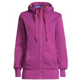 Sweatjacke SALZHAUT "Sweatjacke SCHANDARM", Damen, Gr. XS, lila (plum), Obermaterial: 80% Baumwolle CO. 20% Polyester PES., Sweatjacken Sweatjacke