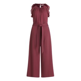 Jumpsuit Vera Mont "Jumpsuit mit Volant", Damen, Gr. 32, EURO, rot (sweet bloom), Obermaterial: 95% Polyester Pol. recyc.. 5% Elasthan EL., Overalls Jumpsuit