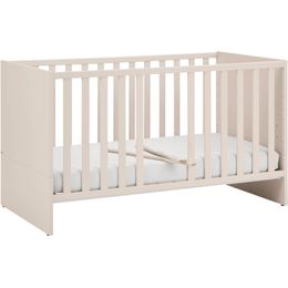 Babybett Paidi "LITTLE SNU 70x140cm in Beige oder Wei&szlig;, umbaubares Kinderbett", cashmere, beige, B:75cm H:83cm L:145cm, Holz teilmassiv, Babybetten, Babybett, Gitterbett 4-fach h&ouml;henverstellbar, entnehmbare Sprossen, Juniorbett