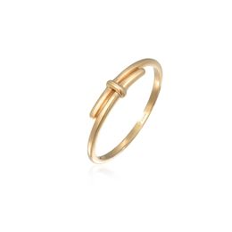 Silberring Elli "Ring Wickel Design Basic 925 Silber" Gr. 52, gold, Fingerringe, Damen, 52, Silber 925 (Sterlingsilber), Silberring