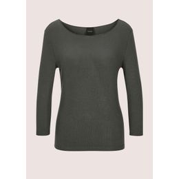 Madeleine Mode 3/4-Arm-Shirt MADELEINE "Shirt Elegantes Glanzshirt mit Viskose-Stretch", Damen, Gr. 40, grau (bleigrau), Obermaterial: 95% Viskose CV. 5% Elasthan EL., Modern, Shirts 3/4-Arm-Shirt