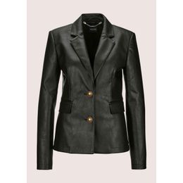 Madeleine Mode Jackenblazer MADELEINE "Lederblazer Blazer aus Leder-Imitat", Damen, Gr. 42, schwarz, Obermaterial: 100% Polyurethan PU., Modern, normal, Blazer Jackenblazer