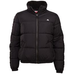 Steppjacke Kappa, Damen, Gr. XS (34), schwarz (caviar), 100% Polyester, mit &Auml;rmelbesatz elastischer Bund, Jacken Steppjacke, - mit hochwertigem Jacquard Logoband an den &Auml;rmeln
