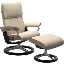 Relaxsessel stressless "Admiral", beige (cream batick), B:84cm H:100cm T:73cm, Leder BATICK: BATICK ist ein leicht korrigiertes, durchgef&auml;rbtes und genarbtes M&ouml;belleder, bei dem die meisten Unebenheiten und Spuren in der Regel entfernt wurden., Sessel, Relaxsessel, mit Signature Base, Gr&ouml;&szlig;e M & L, Gestell Schwarz