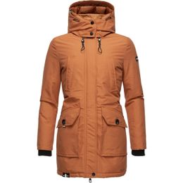 Winterjacke Navahoo "Winterjacke Blizzardstorm", Damen, Gr. S, braun (rusty cinnamon), Obermaterial: 70% Baumwolle CO. 30% Nylon NY. Obermaterial: Futter: 100% Polyester PES. 100% Polyester PES., Jacken Winterjacke