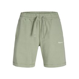 Jack & Jones Sweatshorts JACK & JONES "JPSTKARL NORREBRO SWEAT SHORTS REG SN", Damen, Gr. XXL, N-Gr, seagrass, angeraute Sweatware, Obermaterial: 89% Baumwolle, 11% Polyester, unifarben, relaxed fit knielang, Hosen Sweatshorts, Baumwollmischung, relaxed fit