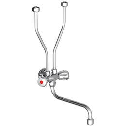 Sch&uuml;tte Sp&uuml;ltischarmatur SCH&Uuml;TTE, silber (chrom), B:13,8cm H:23cm, Messing, Armaturen, Sp&uuml;ltischarmatur, Niederdruckarmatur f&uuml;r 5-l-Boiler &Uuml;bertischspeicher, f&uuml;r Wandmontage