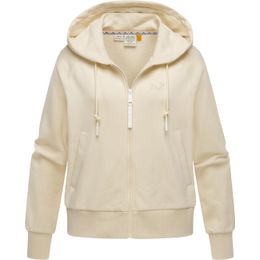 Kapuzensweatjacke Ragwear "Sweatjacke Taila", Damen, Gr. L, beige, Obermaterial: 70% Baumwolle CO. 30% Polyester PES., Sweatjacken Kapuzensweatjacke