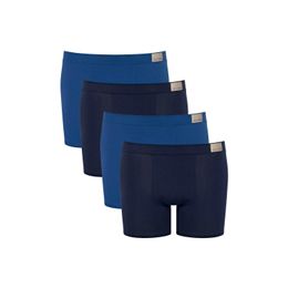 Boxershorts Sloggi "Boxershort GO Natural Short C4P 4er Pack", Herren, Gr. XL, blau, Obermaterial: 95% Baumwolle CO. 5% Elasthan EL., Unterhosen Boxershorts