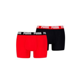 Boxershorts Puma "Boxershort 2er Pack", Herren, Gr. XXL, schwarz (schwarz, rot), Obermaterial: 95% Baumwolle CO. 5% Elasthan EL., Unterhosen Boxershorts