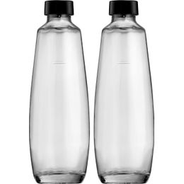 Wassersprudler Flasche SodaStream "DuoPack", transparent, 1.000ml, Glas, Karaffen, Wassersprudler Flasche, 1L Glasflache, Ersatzflaschen F&uuml;r SodaStream DUO, 2x 1L