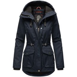Outdoorjacke Marikoo "Marikoo Babetaa Princess Damen Winterjacke B931", Damen, Gr. L, blau (navy), Obermaterial: 65% Polyester PES. 35% Baumwolle CO., Jacken Outdoorjacke