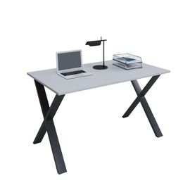 Schreibtisch Vcm "Schreibtisch B&uuml;rotisch Computertisch 140x80 Lona X", grau (schwarz, grau), B:140cm T:80cm, Tische, Schreibtisch