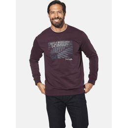 Sweatshirt Jan Vanderstorm "Sweatshirt LINDSKOV", Herren, Gr. 6XL, rot (dunkellila), Obermaterial: 100% Baumwolle CO., Sweatshirts Sweatshirt