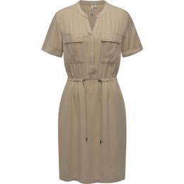Blusenkleid Ragwear "Blusenkleid Roisana", Damen, Gr. L, N-Gr, beige (sand), Obermaterial: 100% Viskose CV., Kleider Blusenkleid