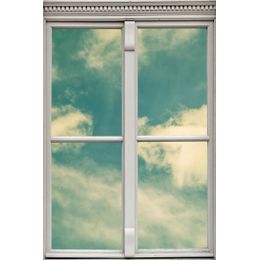 Wandsticker queence "Wolkenhimmel", blau, B:40cm H:60cm T:0,1cm, Wandtattoos, Wandsticker, Wandsticker, Wandbild, selbstklebend, 3D, Fenster