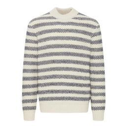 Strickfleece-Pullover Casual Friday "Strickpullover CFKARL striped knit", Herren, Gr. XL, beige (light sand), Obermaterial: 80% Polyacryl PAN. 20% Wolle WO., Pullover Strickfleece-Pullover