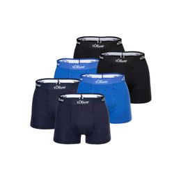 Boxershorts s.Oliver "Boxershort 6er Pack", Herren, Gr. M, blau, Obermaterial: 92% Baumwolle CO. 8% Elasthan EL., Unterhosen Boxershorts