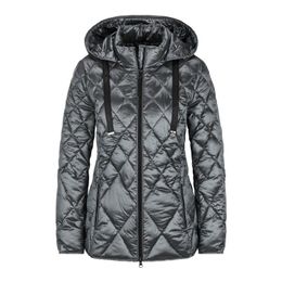 Kurzjacke GOLDNER "Steppjacke mit Rautenmuster", Damen, Gr. 50, gr&uuml;n (graugr&uuml;n), Obermaterial: 60% Polyester PES. 40% Polyamid PA., gerade, Jacken Kurzjacke, Besonderer Diamant-Stepp