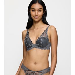 Schalen-BH Triumph "Sensual Spotlight WP", Damen, Gr. 75, Cup A, grau (pebble grau), Microtouch, Obermaterial: 64% Polyester, 29% Polyamid, 7% Elasthan, bestickt, BHs Schalen-BH, mit Stickerei