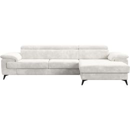 Ecksofa COTTA "Astra L-Form, B: 300 cm", cream, B:300cm T:169cm, 95% Polyester (PES) 5%Polyamid (PA), Sofas, Ecksofa, mit Kopfteilverstellung, optional Bettfunktion & Bettkasten