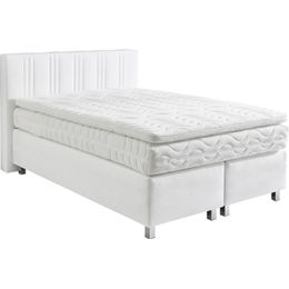 Boxspringbett, wei&szlig;, B:155cm L:210cm, Bezug: 100% Polyester;Polsterung: 100% Polyester, Westfalia Schlafkomfort, Komplettbetten, Boxspringbett, wahlweise mit Bettkasten und Topper