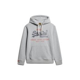Sweatshirt Superdry "Sweatshirt Vl Heritage Relaxed Hood", Herren, Gr. M, grau, Obermaterial: 56% Baumwolle CO. 44% Polyester PES., Sweatshirts Sweatshirt