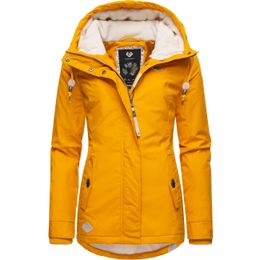 Winterjacke Ragwear "Winterjacke Monade", Damen, Gr. S, gelb (curry22), Obermaterial: 65% Polyester PES. 35% Baumwolle CO. Obermaterial: Futter: 100% Polyester PES. 100% Polyester PES., Jacken Winterjacke