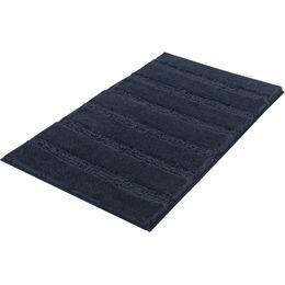 Badematte Kleine Wolke "Monrovia", blau (navy), H:23mm, Kunstfaser, Badematten, Badematte, Badteppich, Uni Farben, gestreift, aus Mikrofaser, waschbar