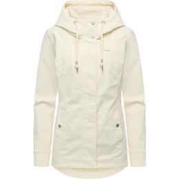 Cordjacke Ragwear "Cordjacke Alvena Cordy YOUMODO", Damen, Gr. S, beige (ivory), Obermaterial: 98% Baumwolle CO. 2% Elasthan EL. Obermaterial: Futter: 100% Polyester PES., figurumspielend, hoch geschlossener Ausschnitt, &Auml;rmel ohne &Auml;rmelschlitz abgesteppte Kante, Jacken Cordjacke, Sportliche leichte Kordjacke mit Kapuze