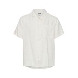 !Solid Kurzarmshirt SOLID "Kurzarmhemd SDAllan", Herren, Gr. L, wei&szlig; (sanftes wei&szlig;), Obermaterial: 58% Leinen LI. 42% Viskose CV., Hemden Kurzarmshirt