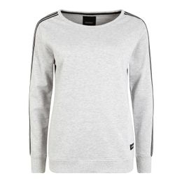 Longpullover oxmo "Sweatshirt OXGabita", Damen, Gr. S, grau (light grau melange), Obermaterial: 60% Baumwolle CO. 40% Polyester PES., Sweatshirts Longpullover