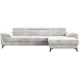 Ecksofa COTTA "Astra L-Form, B: 300 cm", natural, B:300cm T:169cm, 95% Polyester (PES) 5%Polyamid (PA), Sofas, Ecksofa, mit Kopfteilverstellung, optional Bettfunktion & Bettkasten