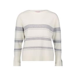 Rundhalspullover Betty Barclay "Feinstrickpullover mit Lurexfaden", Damen, Gr. 38, beige (patch cream, grau), Obermaterial: 50% Viskose CV. 27% Polyamid PA. 23% Polyester PES., Pullover Rundhalspullover