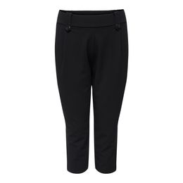 Leggings Only CARMAKOMA "CARSANIA BUTTON CAPRI JRS PNT NOOS", Damen, Gr. L, N-Gr, schwarz, Jersey, Obermaterial: 95% Polyester, 5% Elasthan, unifarben, regular fit lang, Hosen Leggings